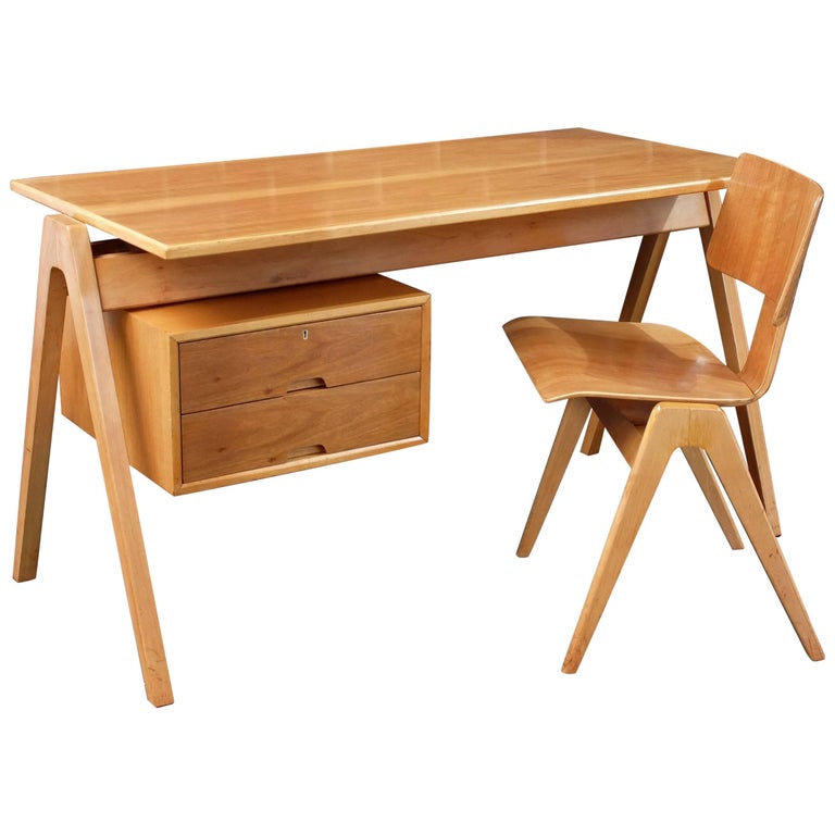 Robin Day Desk 1950's by Hille of London and Matching Hillestak Chair ...