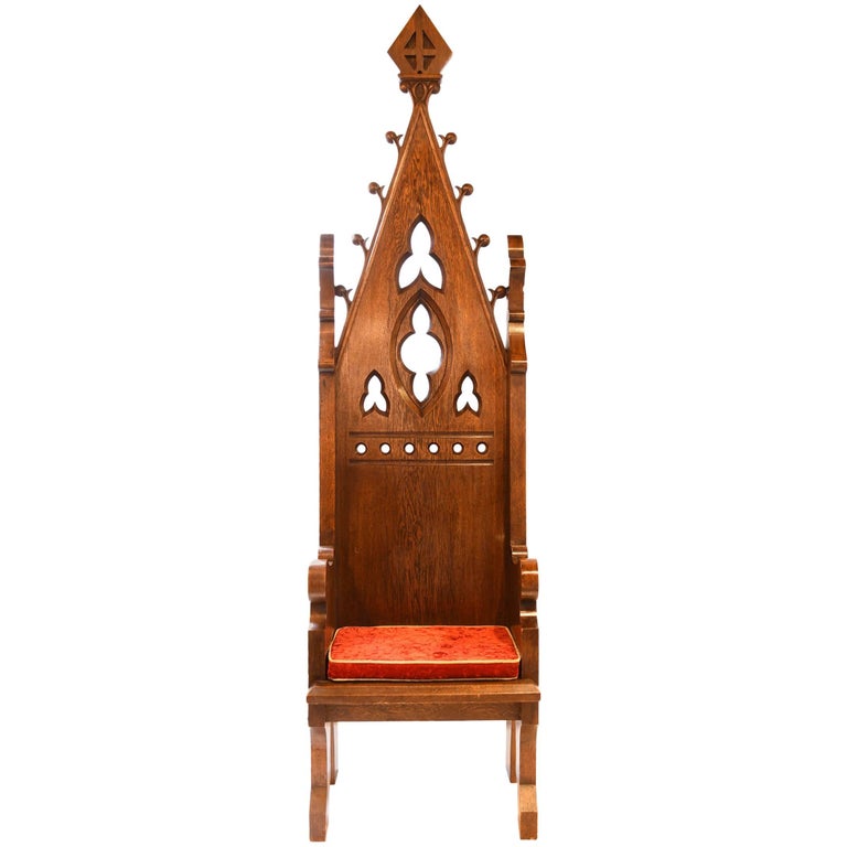Ornate Gothic Bishop's Chair at 1stDibs