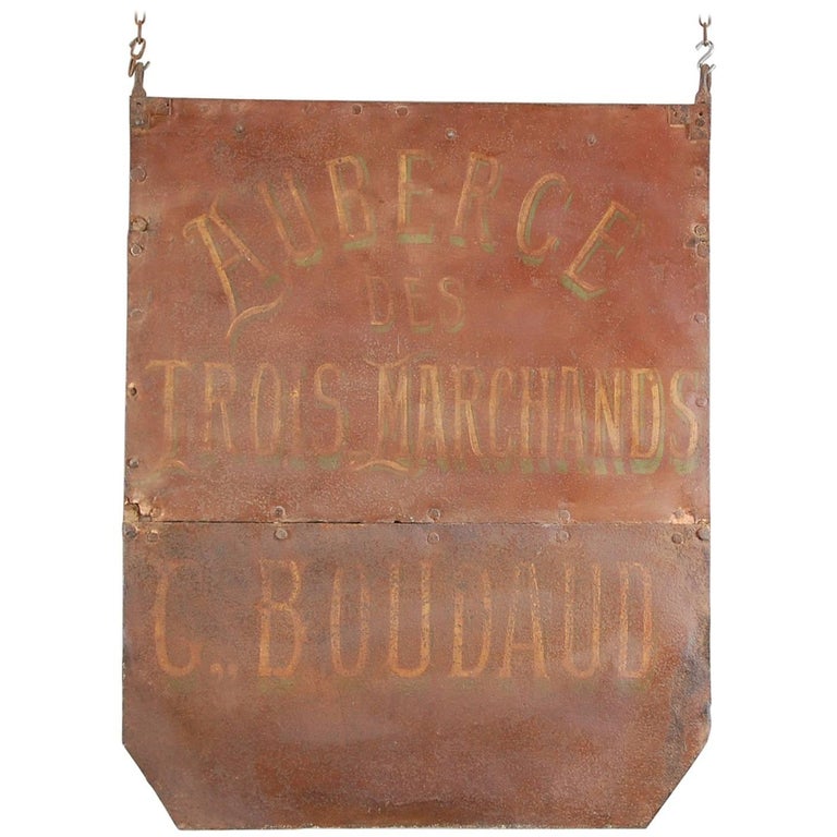 19th Century French Hand-Painted Auberge Trade Sign at 1stDibs