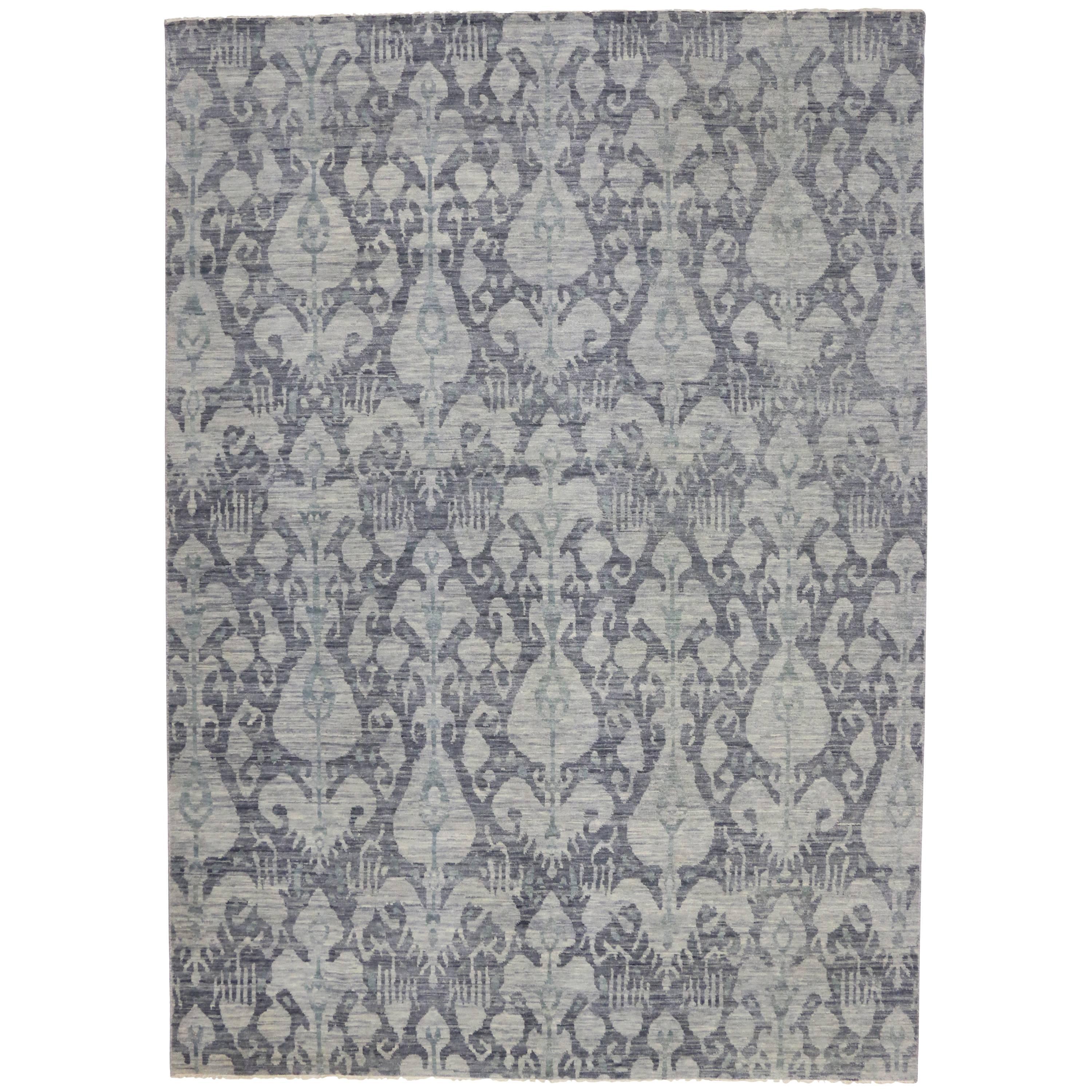 New Modern Transitional Ikat Area Rug For Sale at 1stDibs