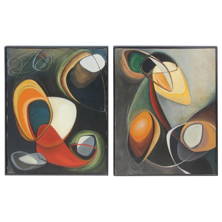 Oils on Canvas of the 1953 Antonio Franchini Painter Italian Design ...
