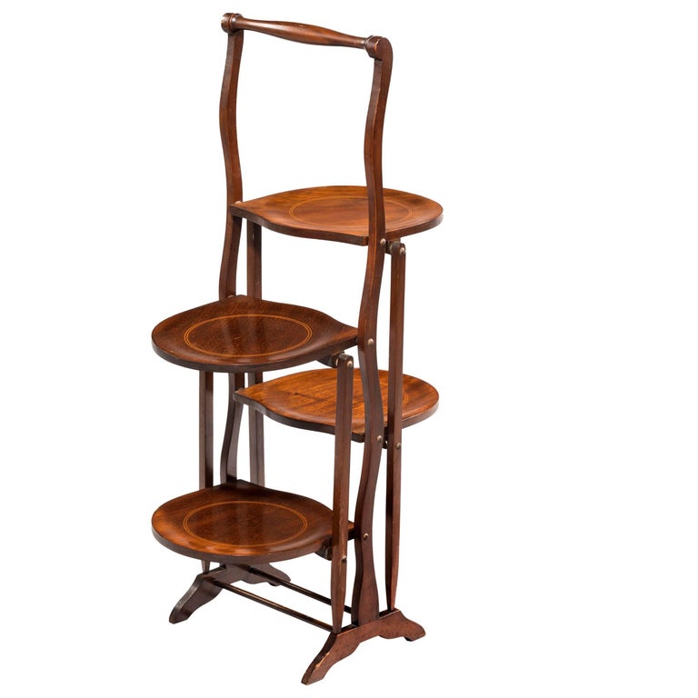 Late 19th Century Two-Sided Mahogany Folding Cake Stand at 1stDibs