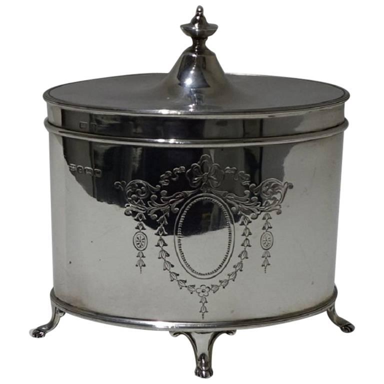 Early 20th Century Antique Edwardian Tea Caddy Birmingham 1927 Barker ...