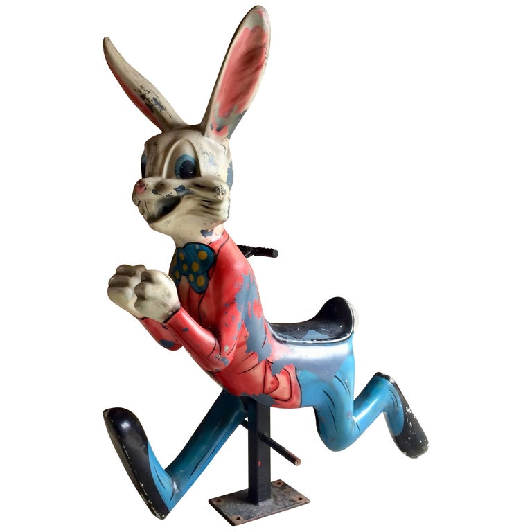 Vintage Fairground Ride Bunny Rabbit Reclaimed Distressed Loft Style at ...