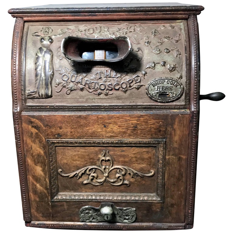 Art Nouveau Mills 5c Quartoscope Coin Op Stereo Viewer Arcade Machine ...