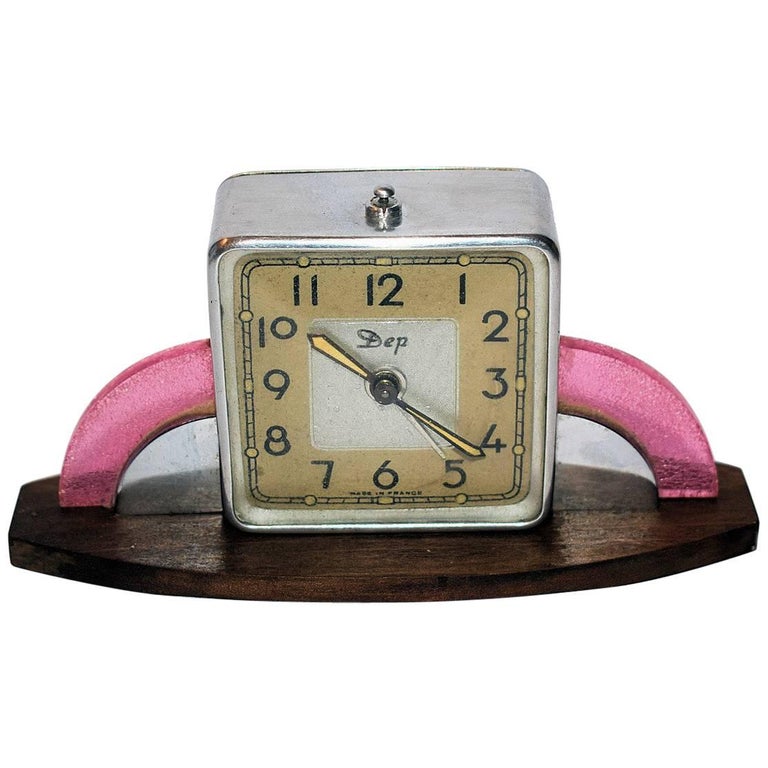 Art Deco Small Modernist French Clock by Dep For Sale at 1stDibs