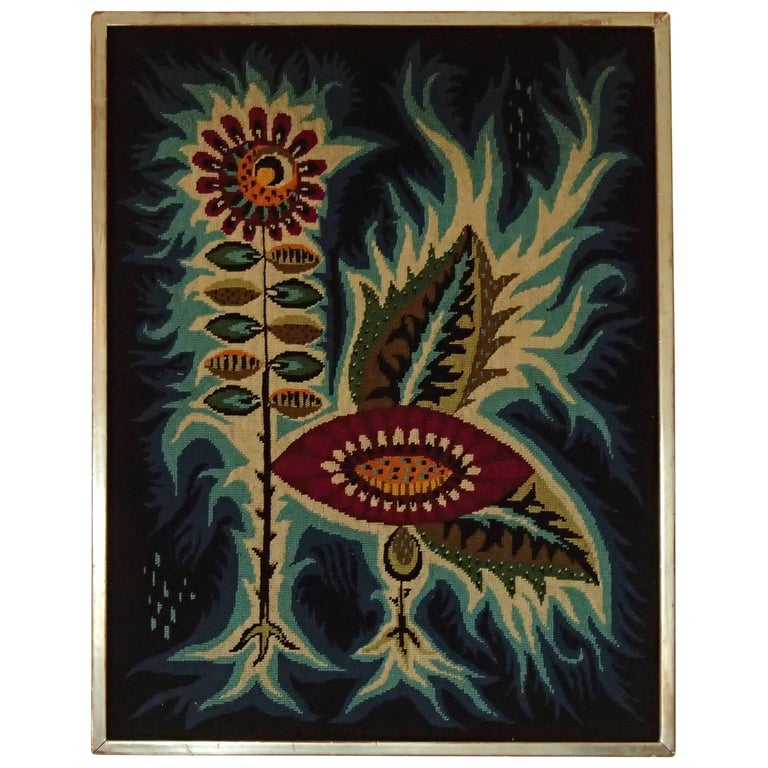 1960s Framed Tapestries by Jean Lurçat Flowers at 1stDibs