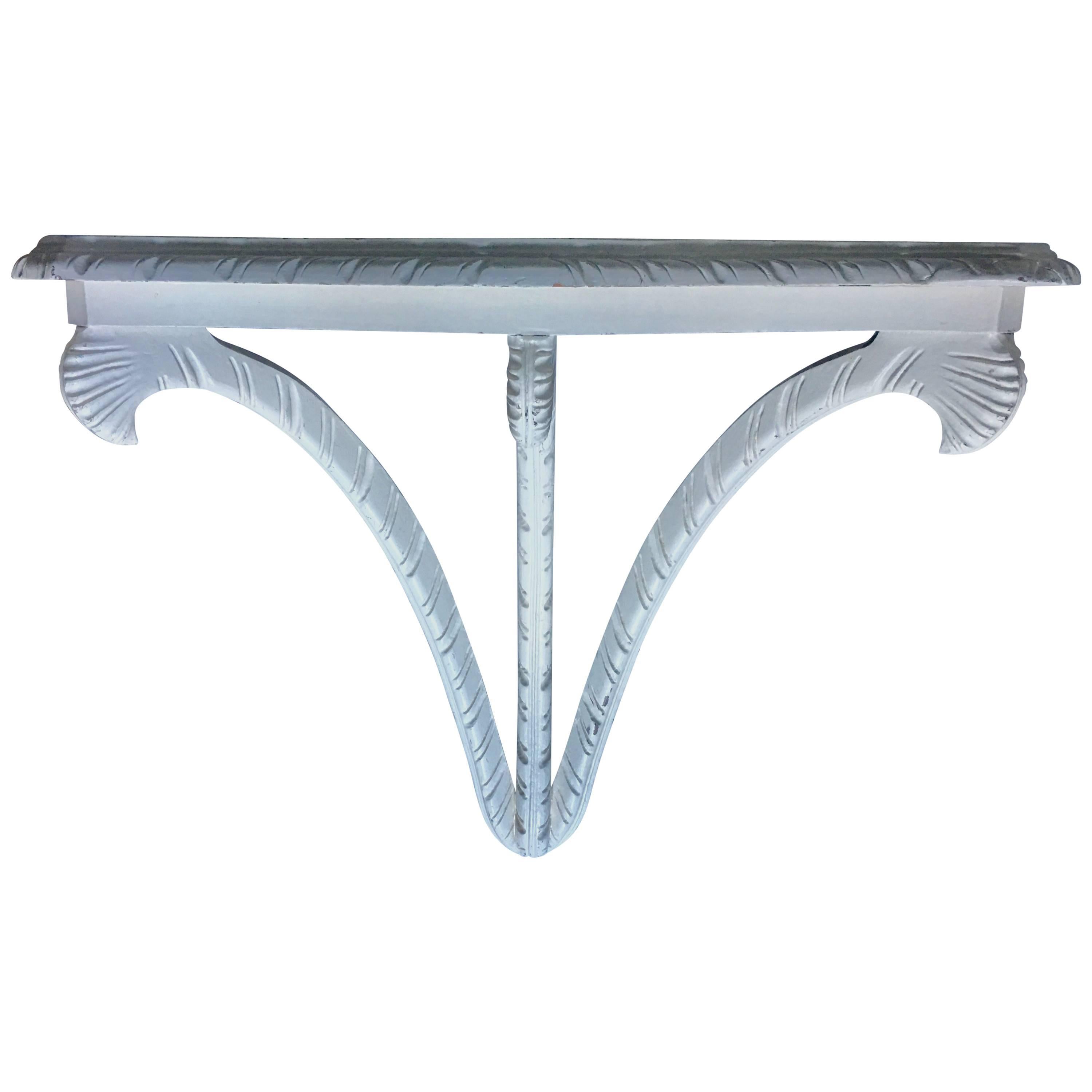 Hollywood Regency Serge Roche Style Acanthus Wall Mount Console Table ...