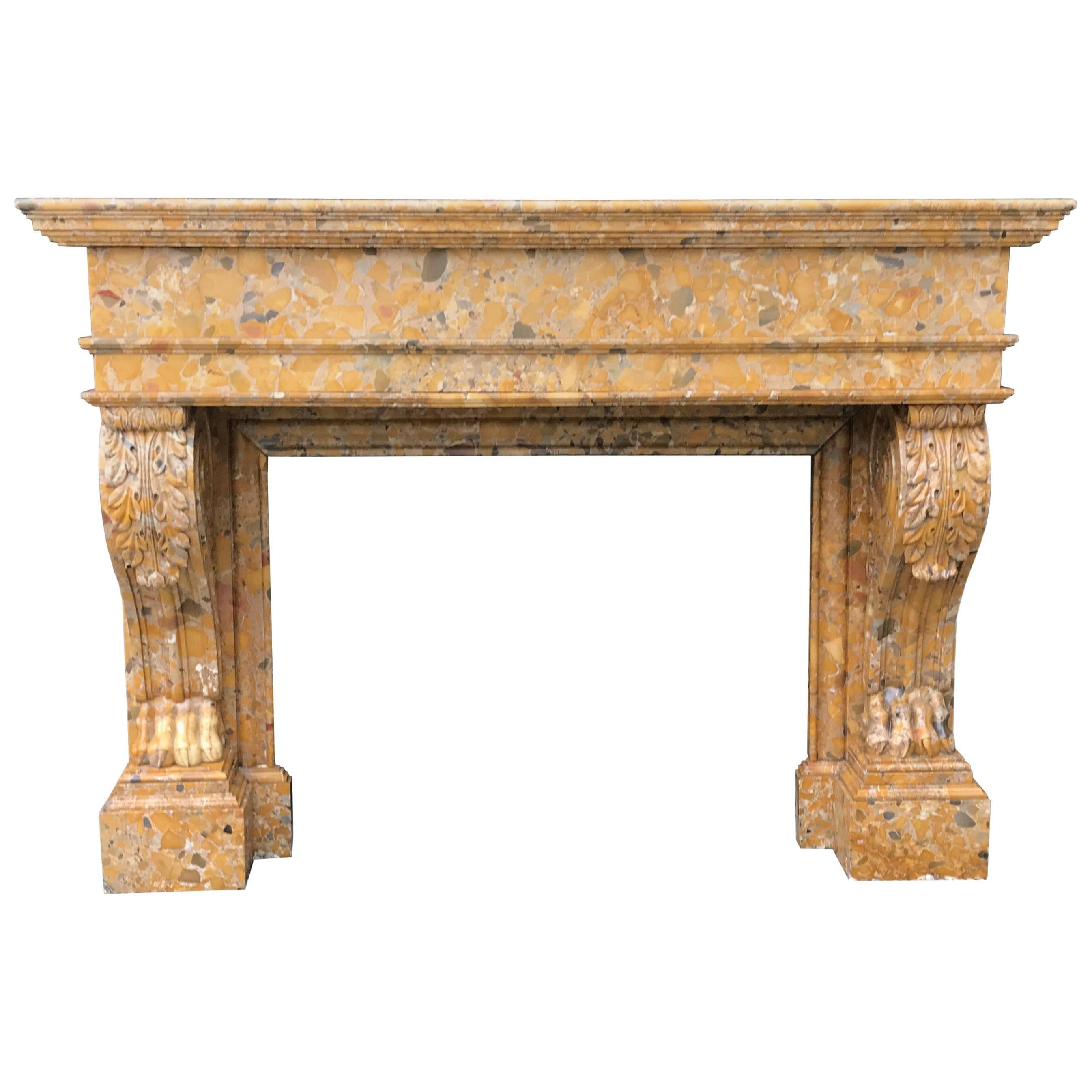 Marble Sculptural Chimney For Sale at 1stDibs