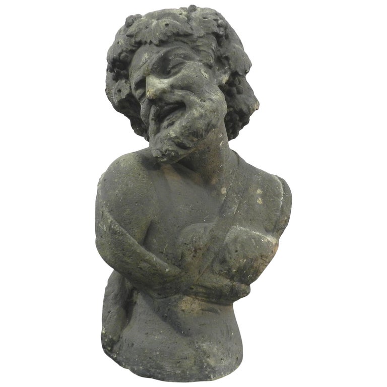 Bacchus Bust in Stone, circa 1930 For Sale at 1stDibs