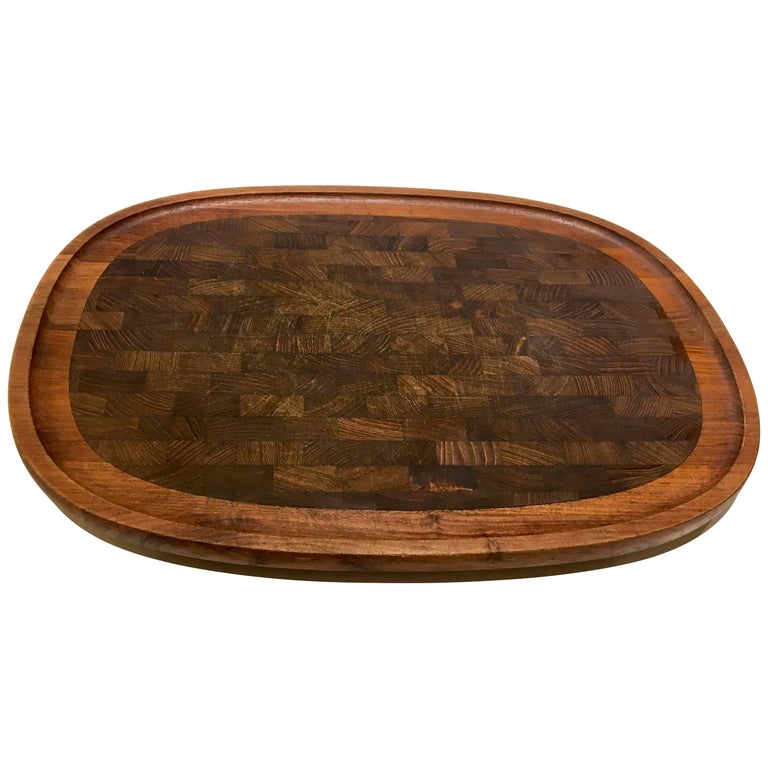 Extra Large Solid Teak Butcher Block Tray Designed by Quistgaard for ...