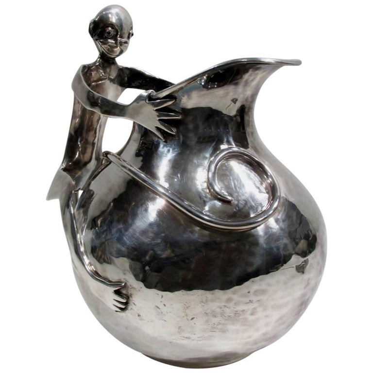 Emilia Castillo Taxco Silver Monkey Handled Water Pitcher at 1stDibs