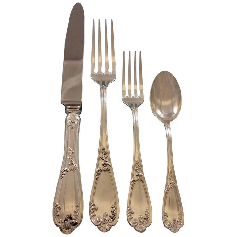 Verona by Fortunoff Sterling Silver Flatware Dinner Set Service 27 Pcs ...