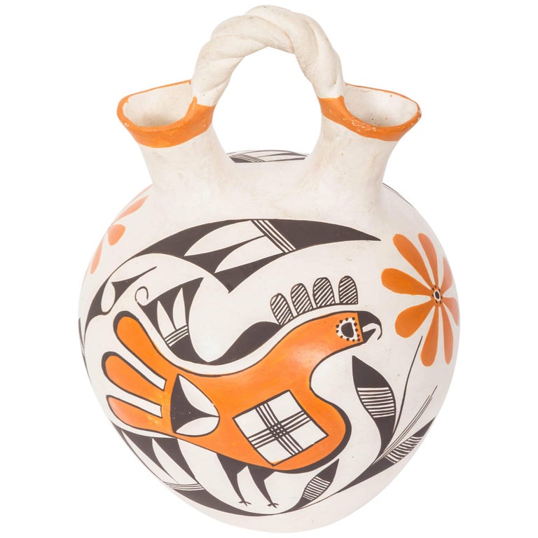 Midcentury Large Acoma Pottery Wedding Jar For Sale at 1stDibs