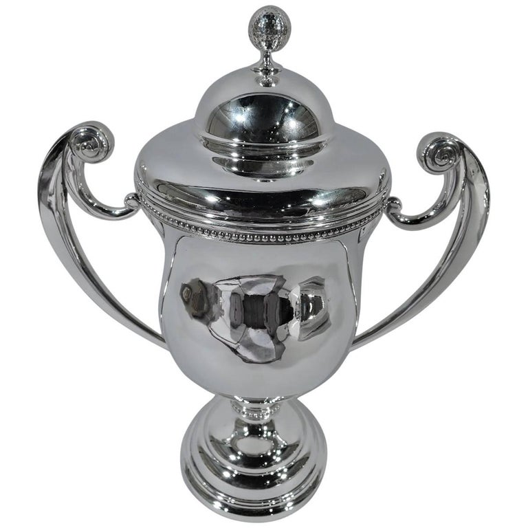 American Sterling Silver Trophy Cup with Golf Ball Finial For Sale at ...