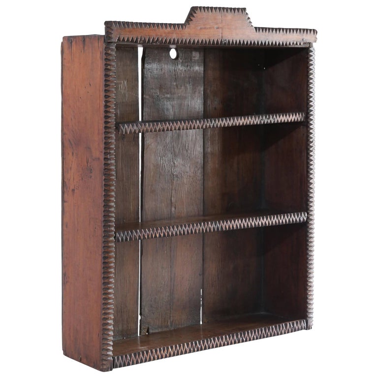 Hand-Carved Sawtooth Hanging Shelf at 1stDibs