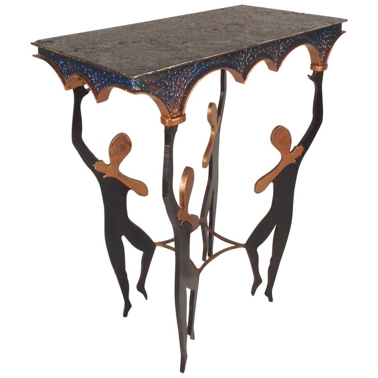 Incredible Vintage Modern Metal Ballerina Console Table For Sale at 1stDibs