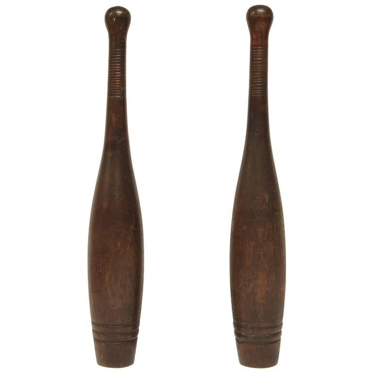 Large Antique Wooden Indian Clubs/Exercise Clubs/Juggling Pins For Sale ...