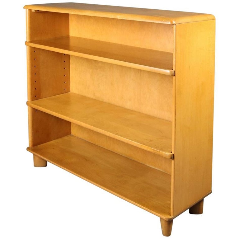Mid-Century Modern Heywood Wakefield Champagne Maple Straight Bookcase ...