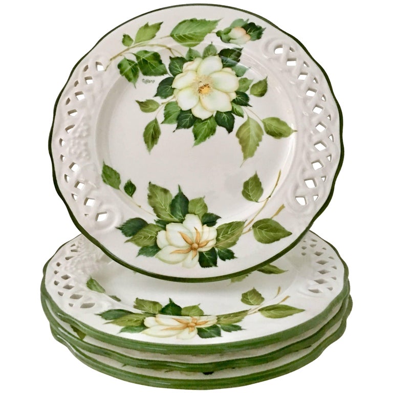 Vintage Italy Brunelli "Tiffany" Dinner Plates, Set of Four at 1stDibs