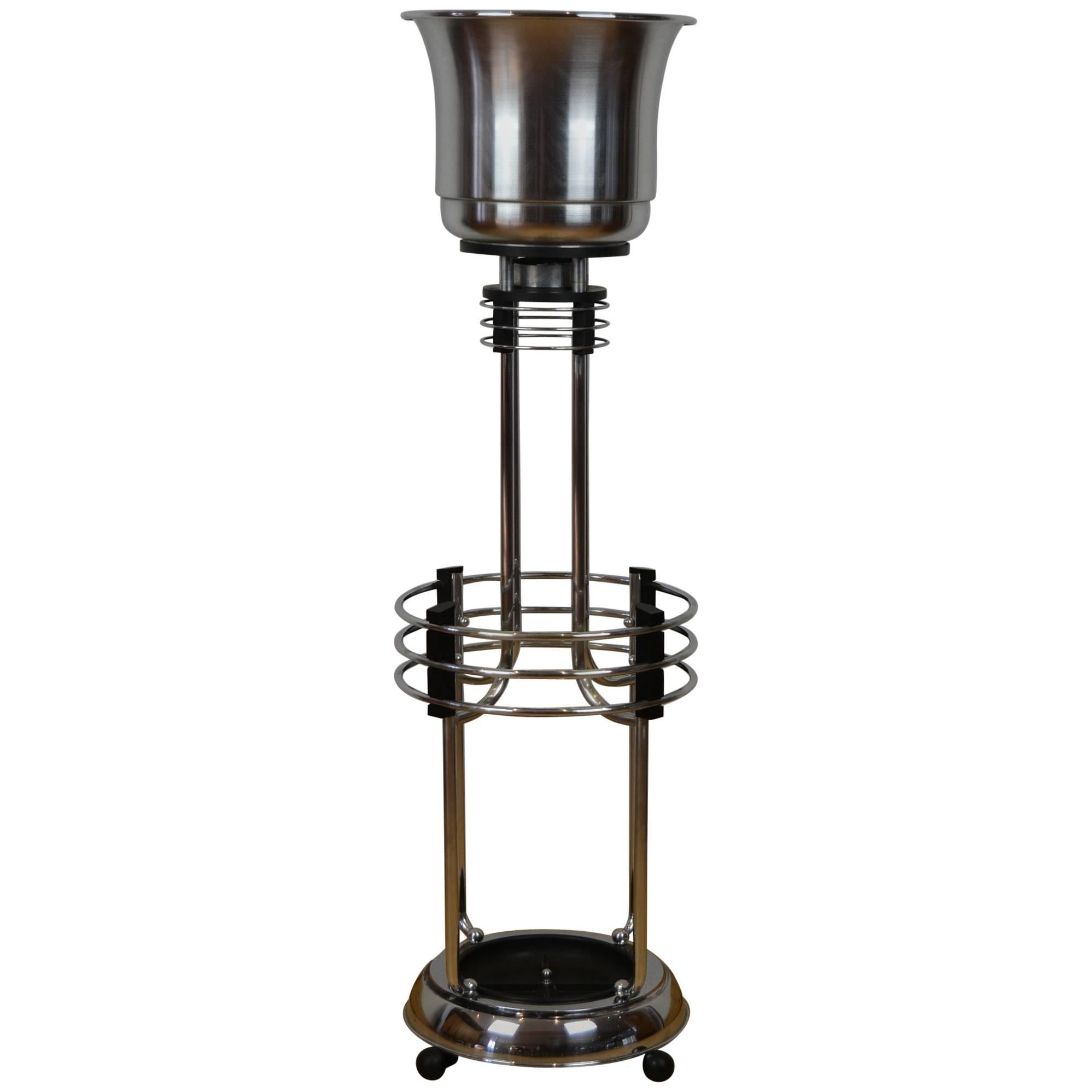 1930s Chrome and Bakelite Plant and Umbrella Stand, Champagne Bucket ...