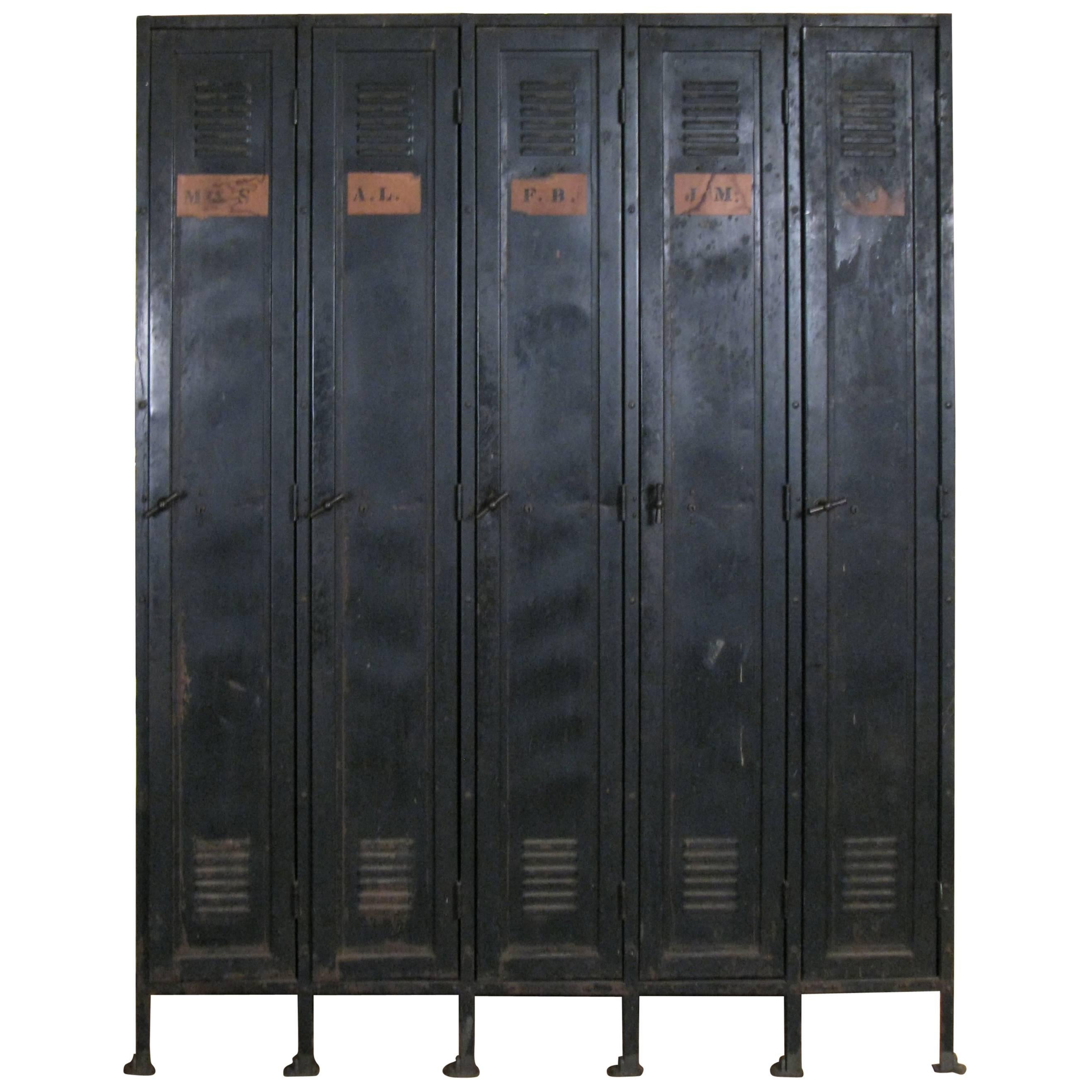 Set of Antique 1920s Steel and Cast Iron Lockers at 1stDibs | antique ...