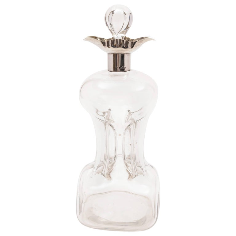 Edwardian Silver Topped Glug Glug Decanter, London, 1901 at 1stDibs