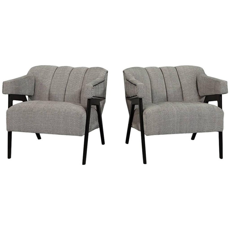 Pair of Mid-Century Modern Channel Back Chairs at 1stDibs | mid century ...
