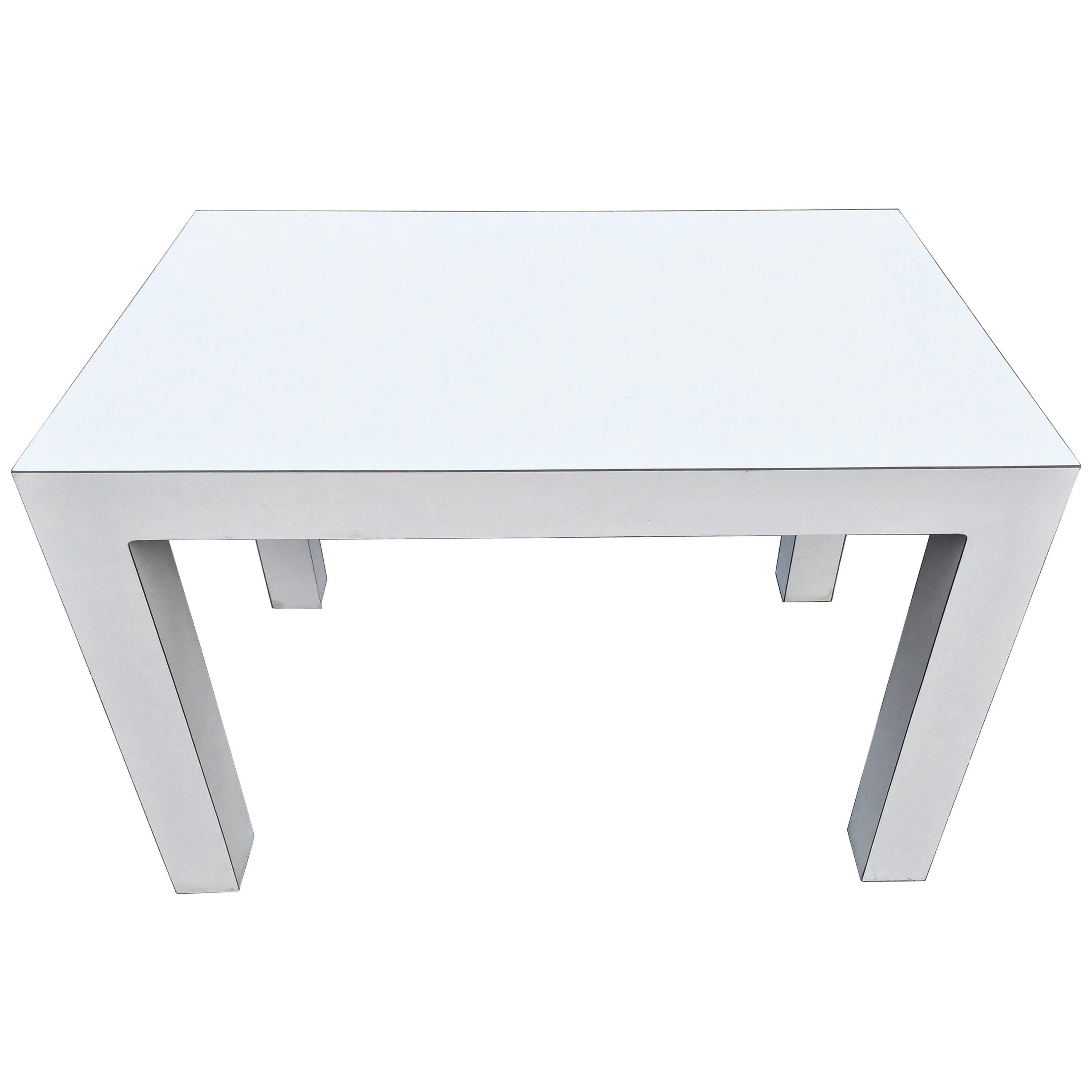 White Mid-Century Parsons Table at 1stDibs