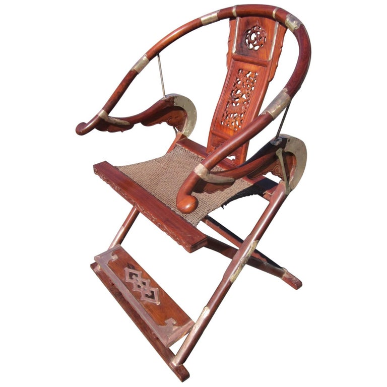 Chinese Hunting Chair, Tulip Wood at 1stDibs