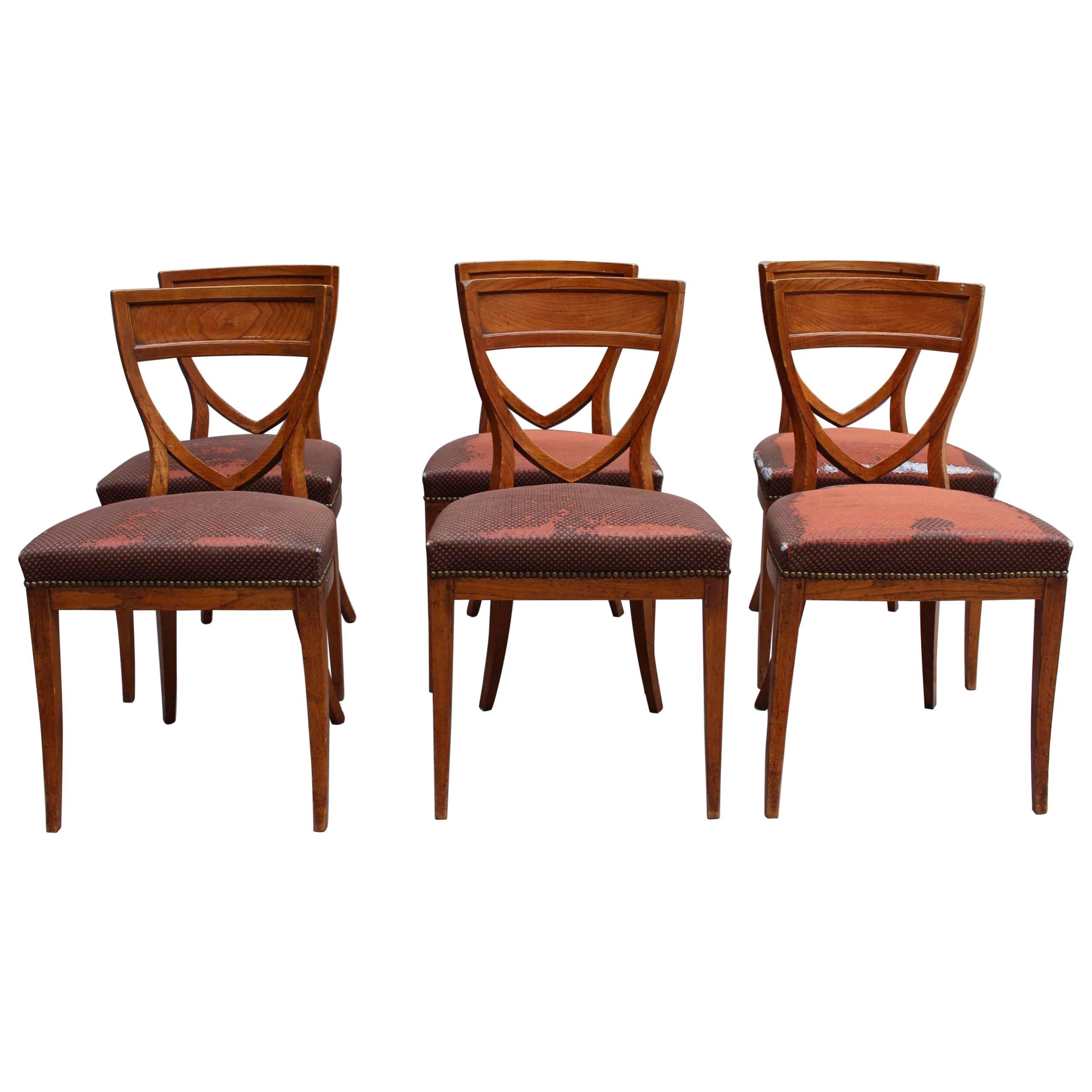 Set of Six English Neoclassical Dining Chairs For Sale at 1stDibs