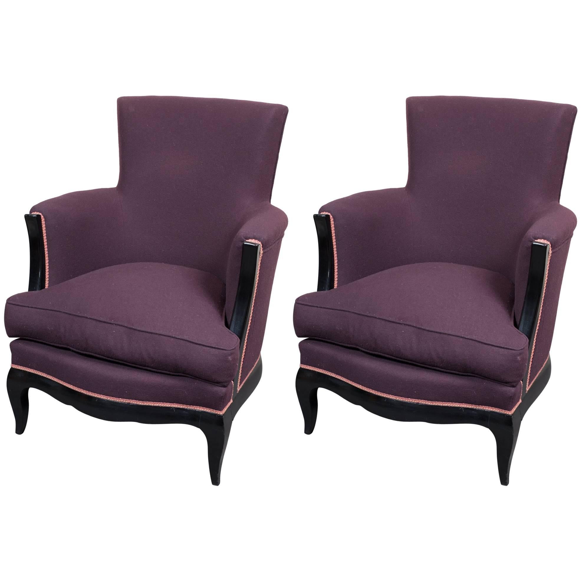 Pair of Art Deco Armchairs by René Prou at 1stDibs