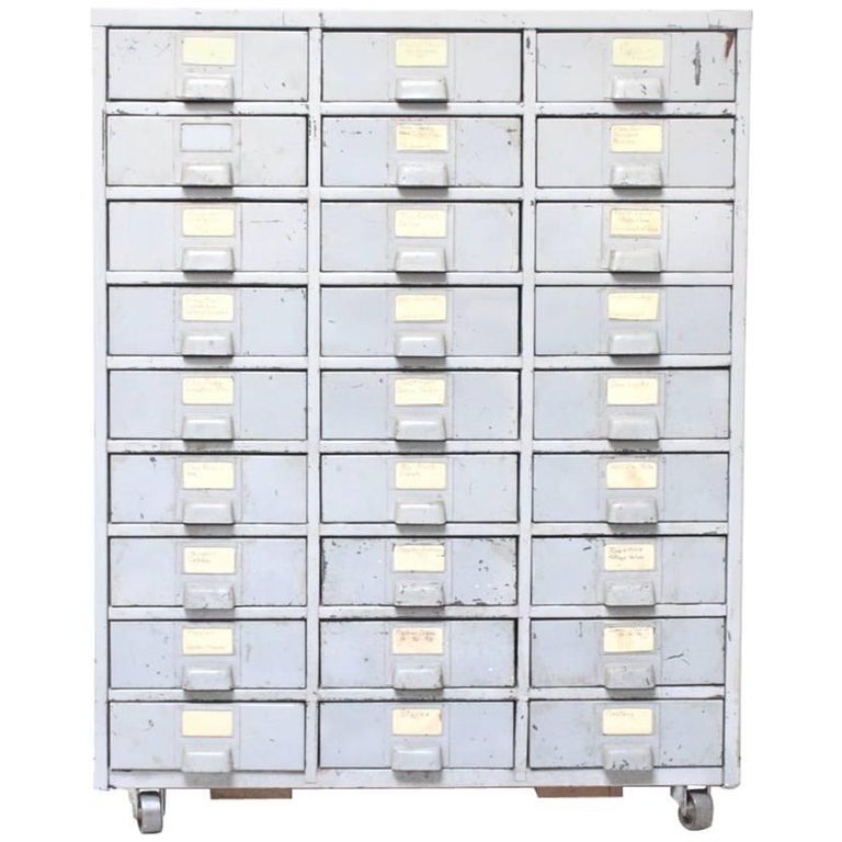 Multi-Drawer Metal Cabinet at 1stDibs