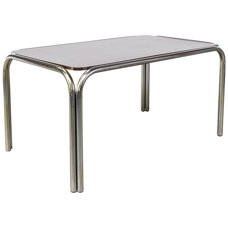 1970s Tube Frame Design Dining Table For Sale at 1stDibs