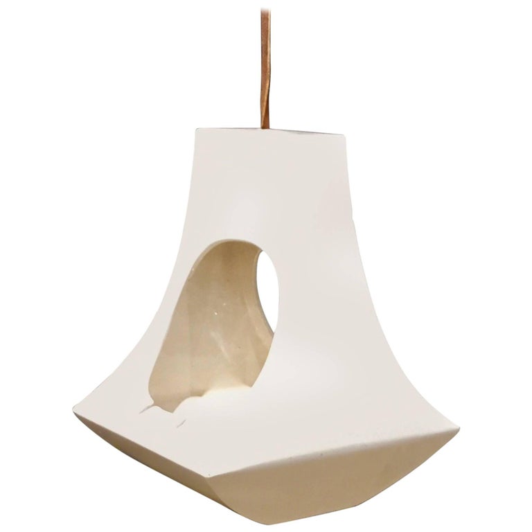 1960s Crackle Pottery Hanging Ashtray with Leather Strap at 1stDibs ...