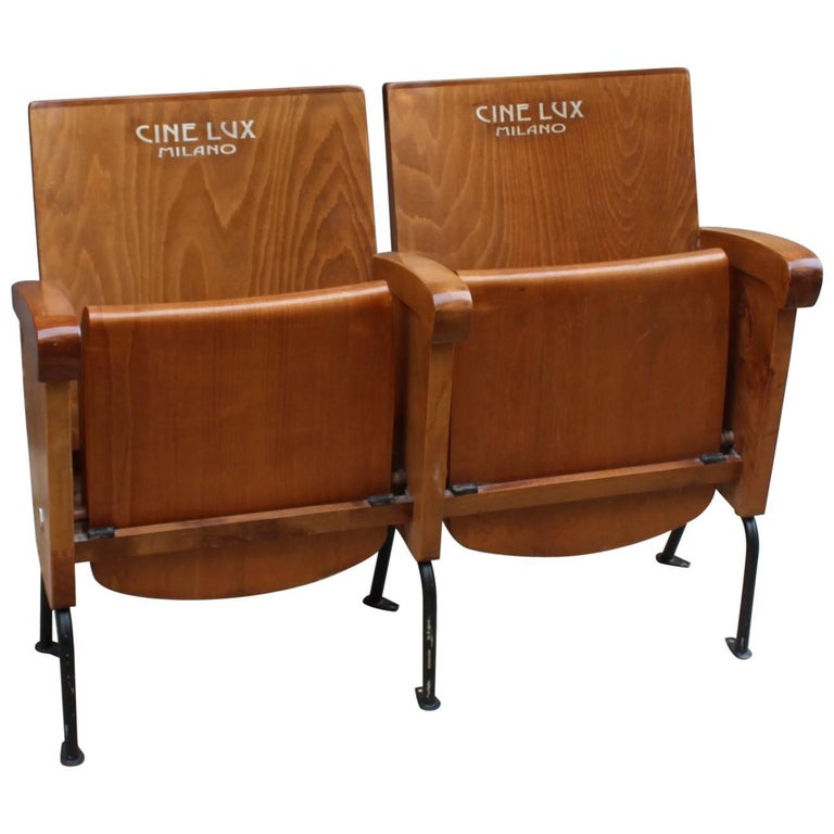 Beautiful Double Fold-Up Seat from Cinema Cinelux in Milano, circa 1960 ...