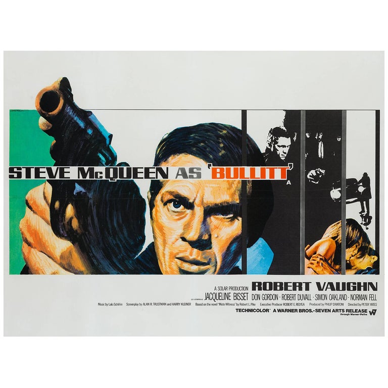 Bullitt Original UK Film Poster, Tom Chantrell, 1968 at 1stDibs