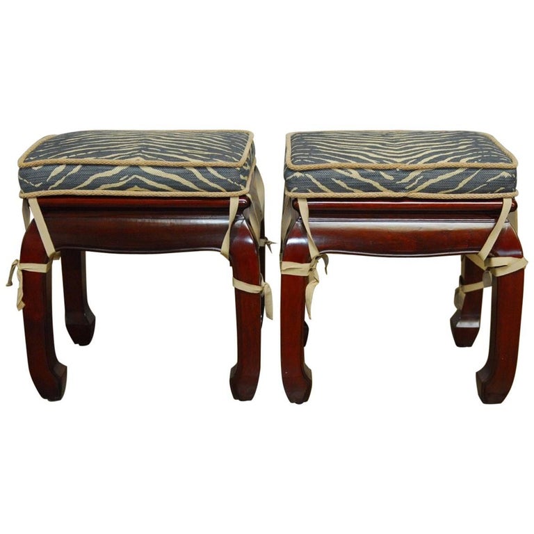 Pair of Chinese Rosewood Ming Style Foot Stools at 1stDibs