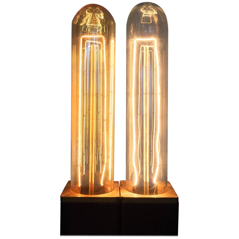 1970's Korean Industrial Flame Proof Striplight, Edison Filament 4x ...