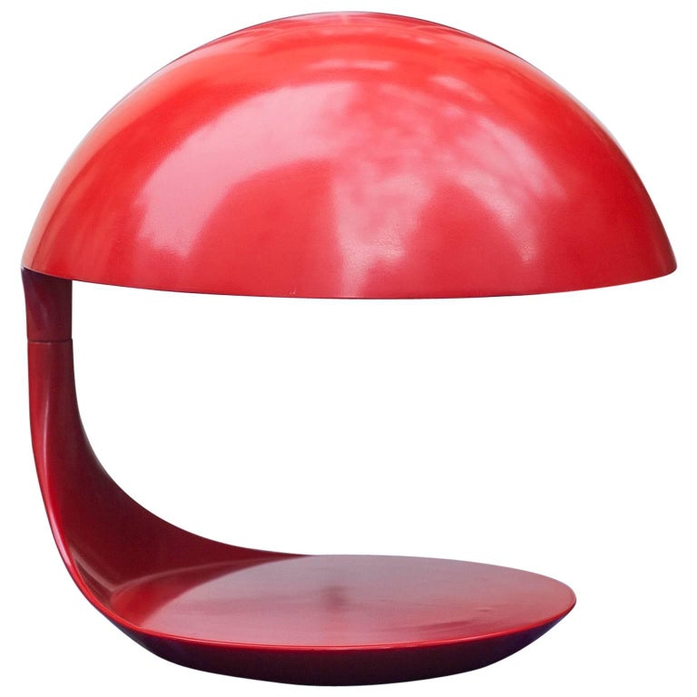 Rare Red Cobra Table Lamp by Elio Martinelli, Italy at 1stDibs