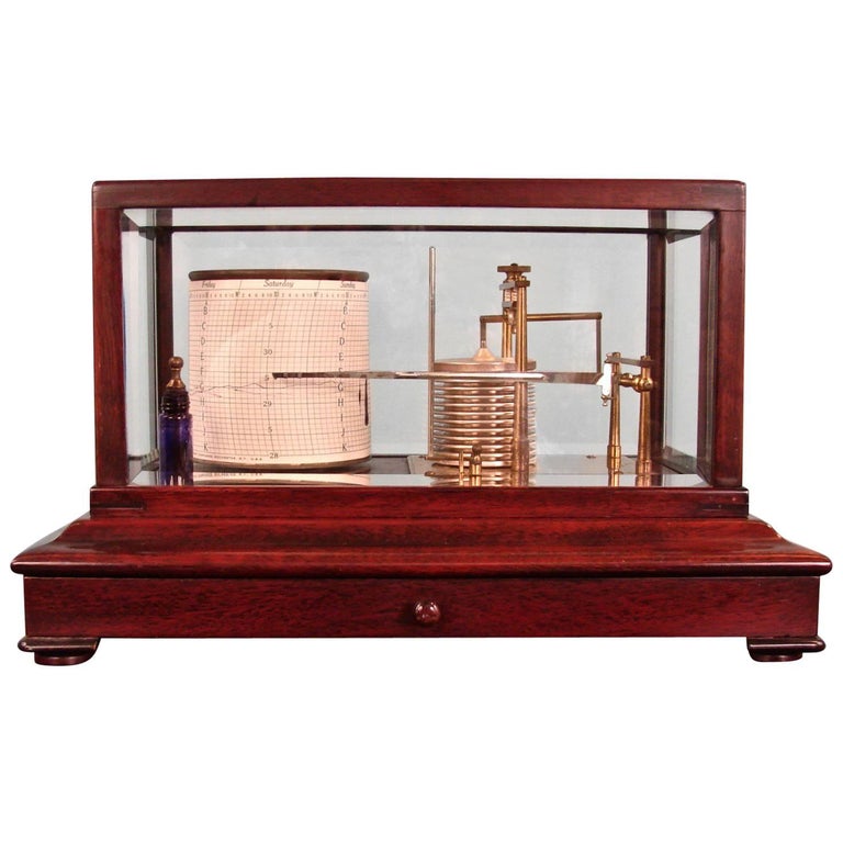 English Mahogany Cased Recording Barometer by Short and Mason at ...