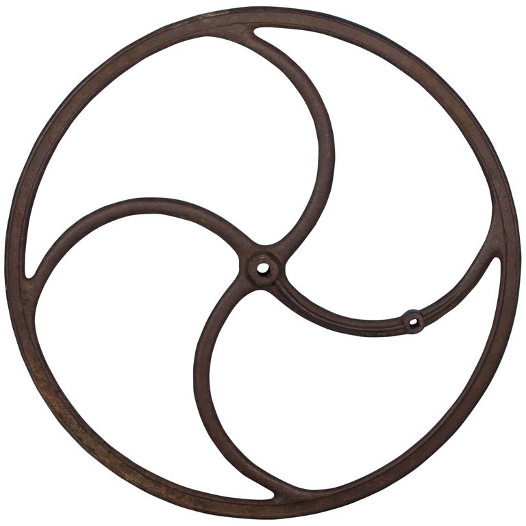 Antique Industrial Cast Iron Wheel at 1stDibs