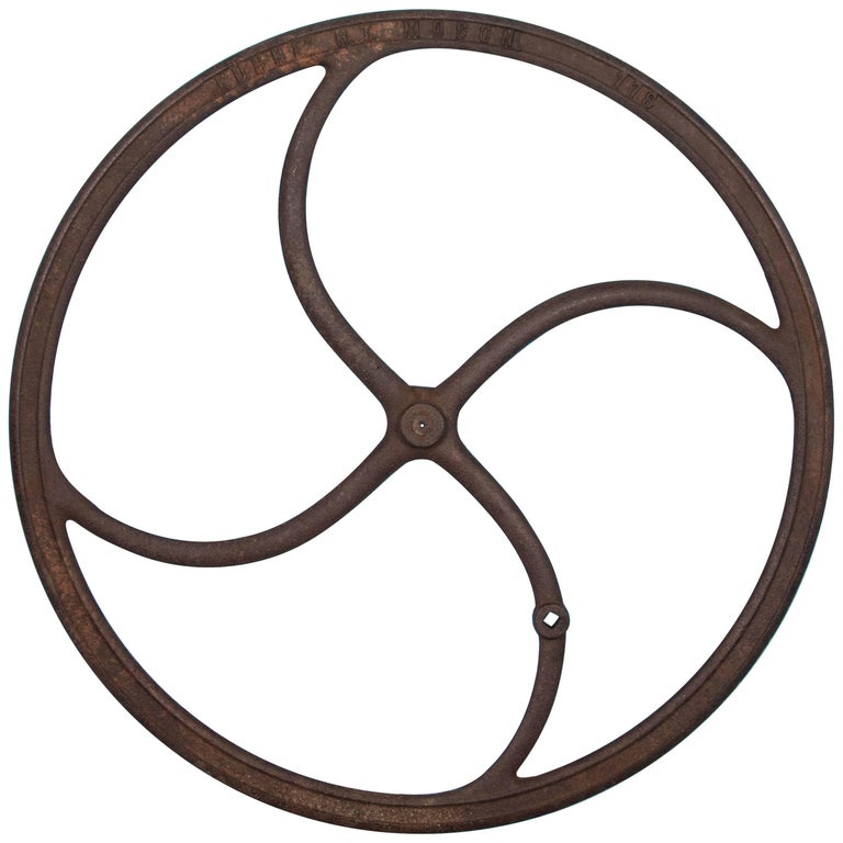 Antique Industrial Cast Iron Wheel at 1stDibs