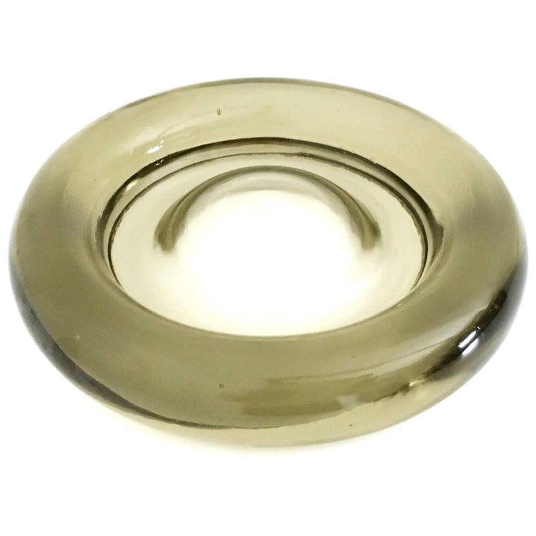 "Delos" Large Glass Ashtray by Enzo Mari for Danese, Italy, 1980s at ...