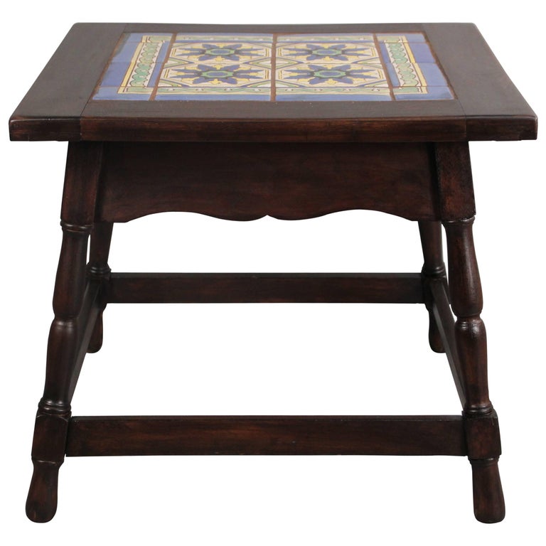 Rare Malibu California Tile Table with Border Tiles at 1stDibs