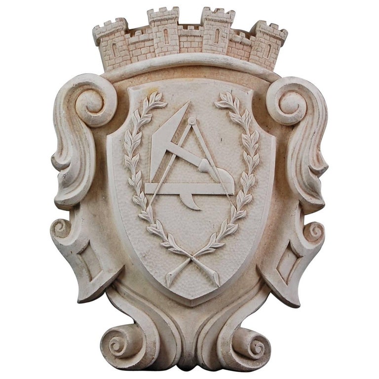 Architects Limestone Crest at 1stDibs