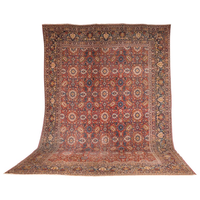 19th Century Khoy Tabriz Carpet For Sale at 1stdibs