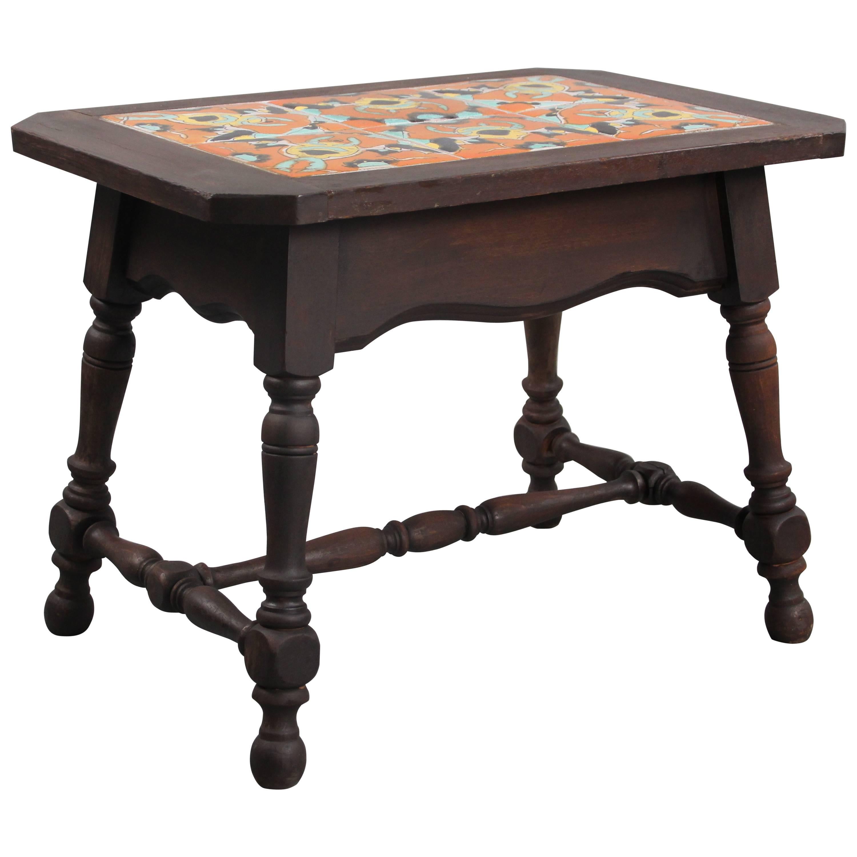 Antique Monterey California Tile Table with 6 Tiles circa 1930s with ...