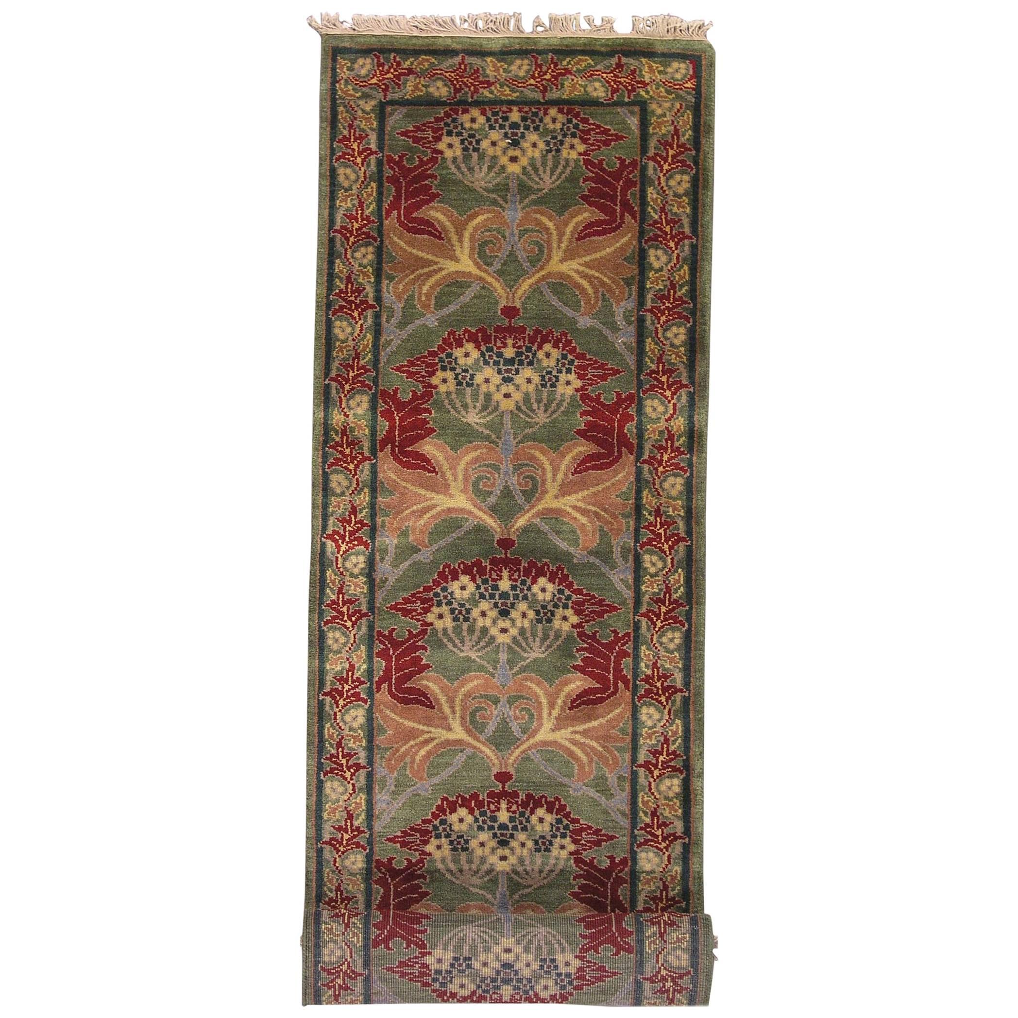 Green William Morris Inspired Runner, circa 1990 For Sale at 1stDibs