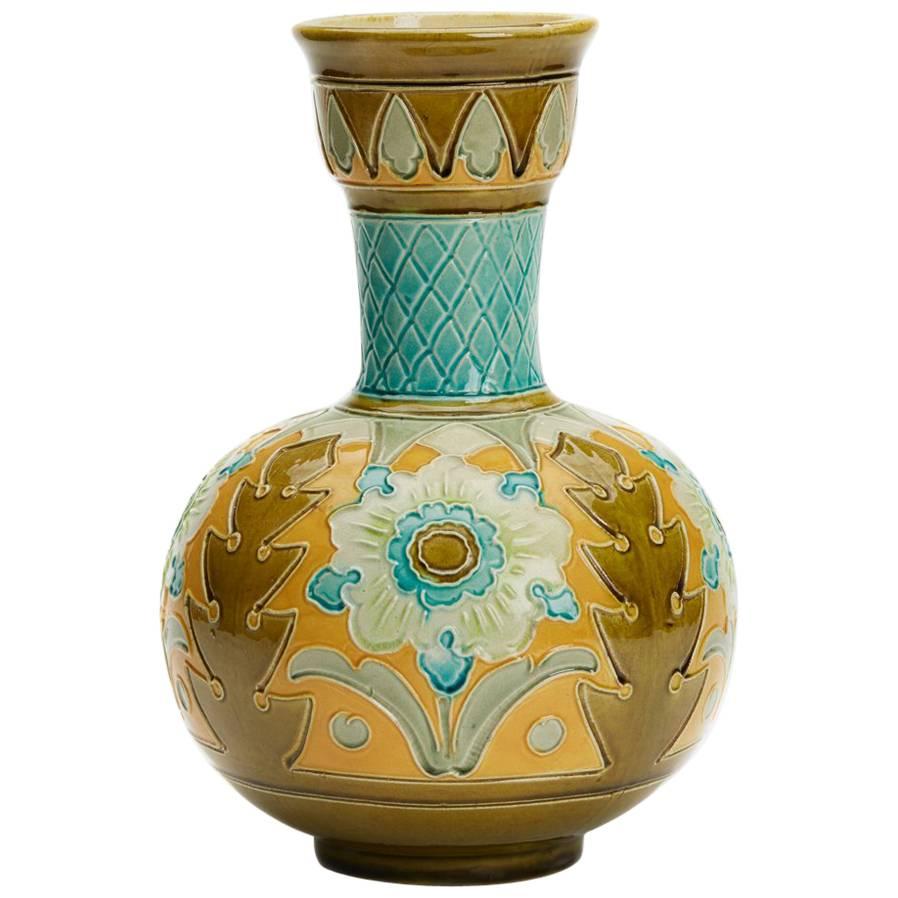 Burmantofts Faience Partie-Colour Vase by Joseph Walmsley at 1stDibs